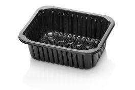 PET/PE Tray D24/48 179x139x48mm BLACK combi