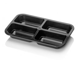 PP tray V9/30 4-comp black